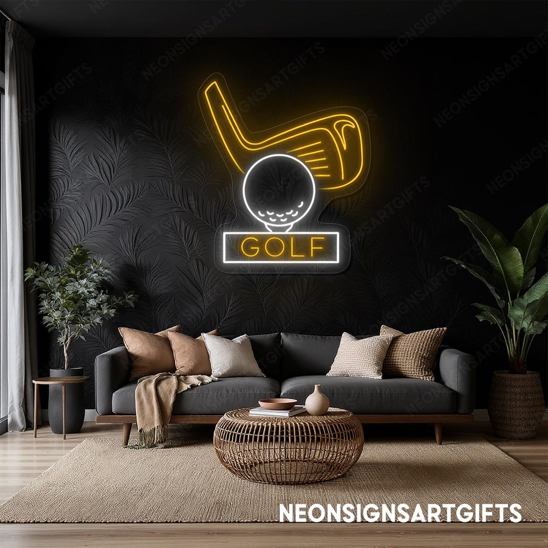 Golf Club and Ball Neon Light, Golf Neon Light Sign, Golf Sport Led ...