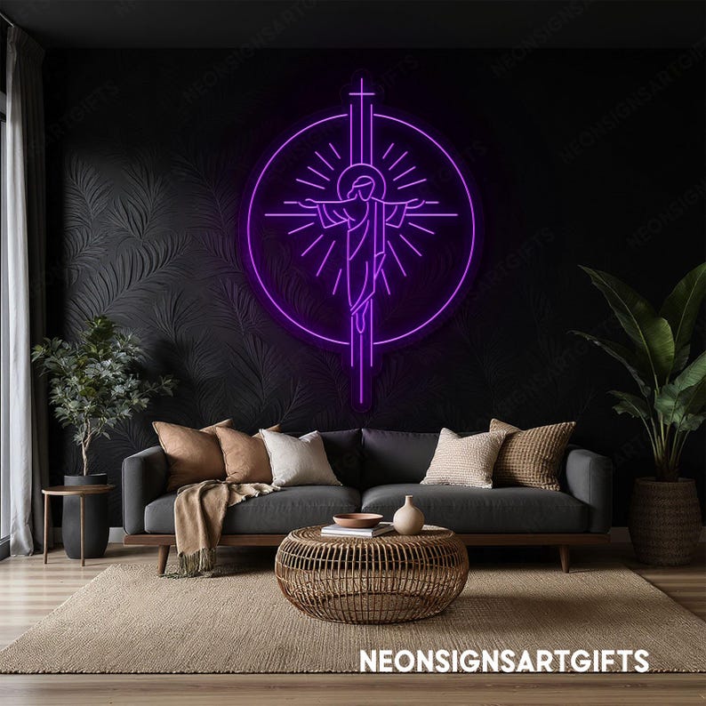 Holy Cross Christmas Led Neon Sign Jesus Christ the Savior Cross With ...