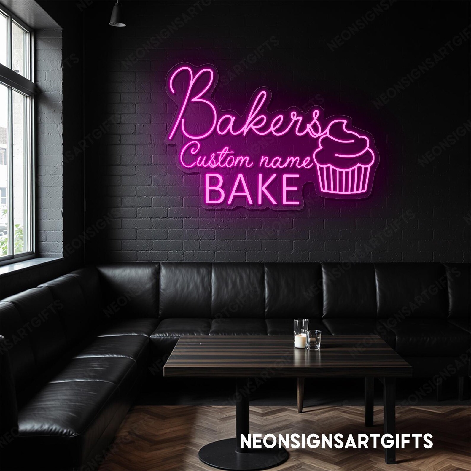 Bakers Custom Name Neon Sign, Bake Shop Custom Light Sign, Personalized ...