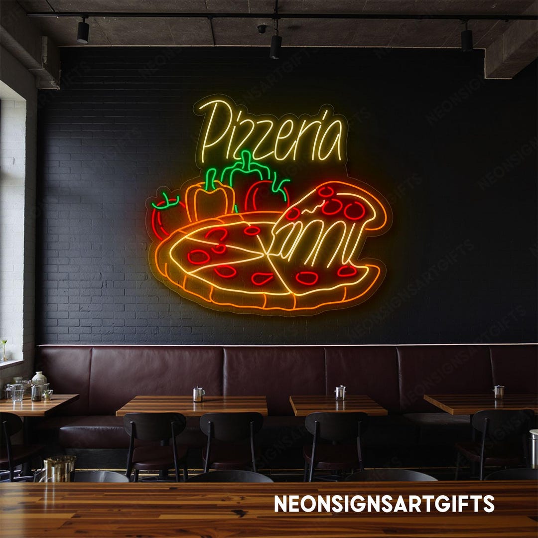 Pizzeria Led Neon Sign, Pizza Slice Led Wall Light, Italian Pizzeria ...