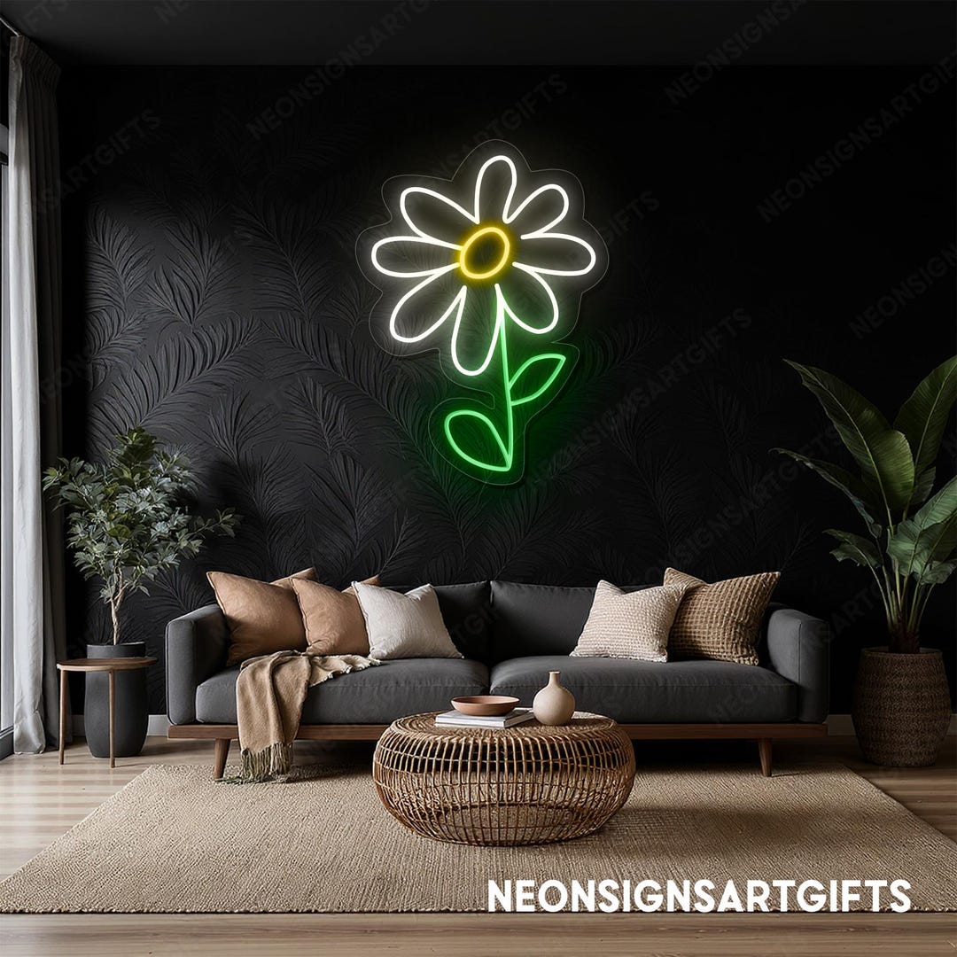 Daisy Flower Neon Sign, Flower Neon Light, Daisy Flower Led Light ...