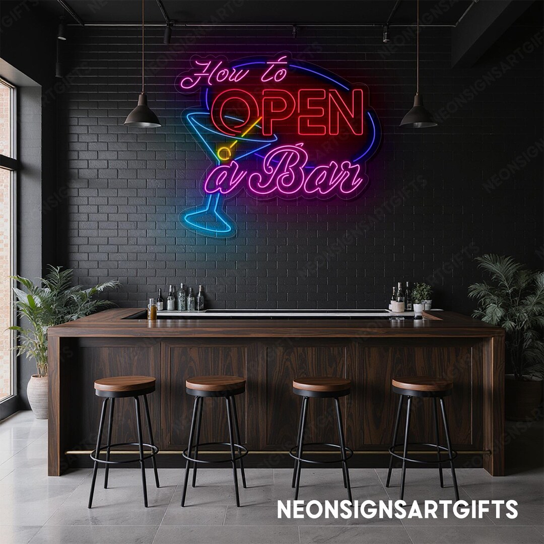 How to Open A Bar Neon Sign, Open Bar Quote LED Wall Light, How to Open ...