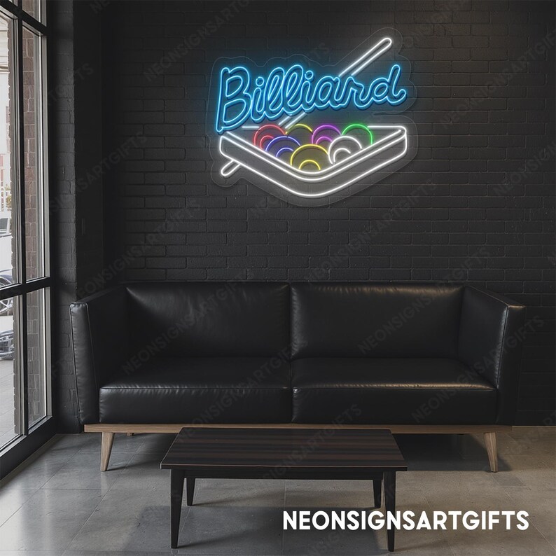 Billiard Neon Light Sign, Billiard Pool Table LED Light, Colorful ...