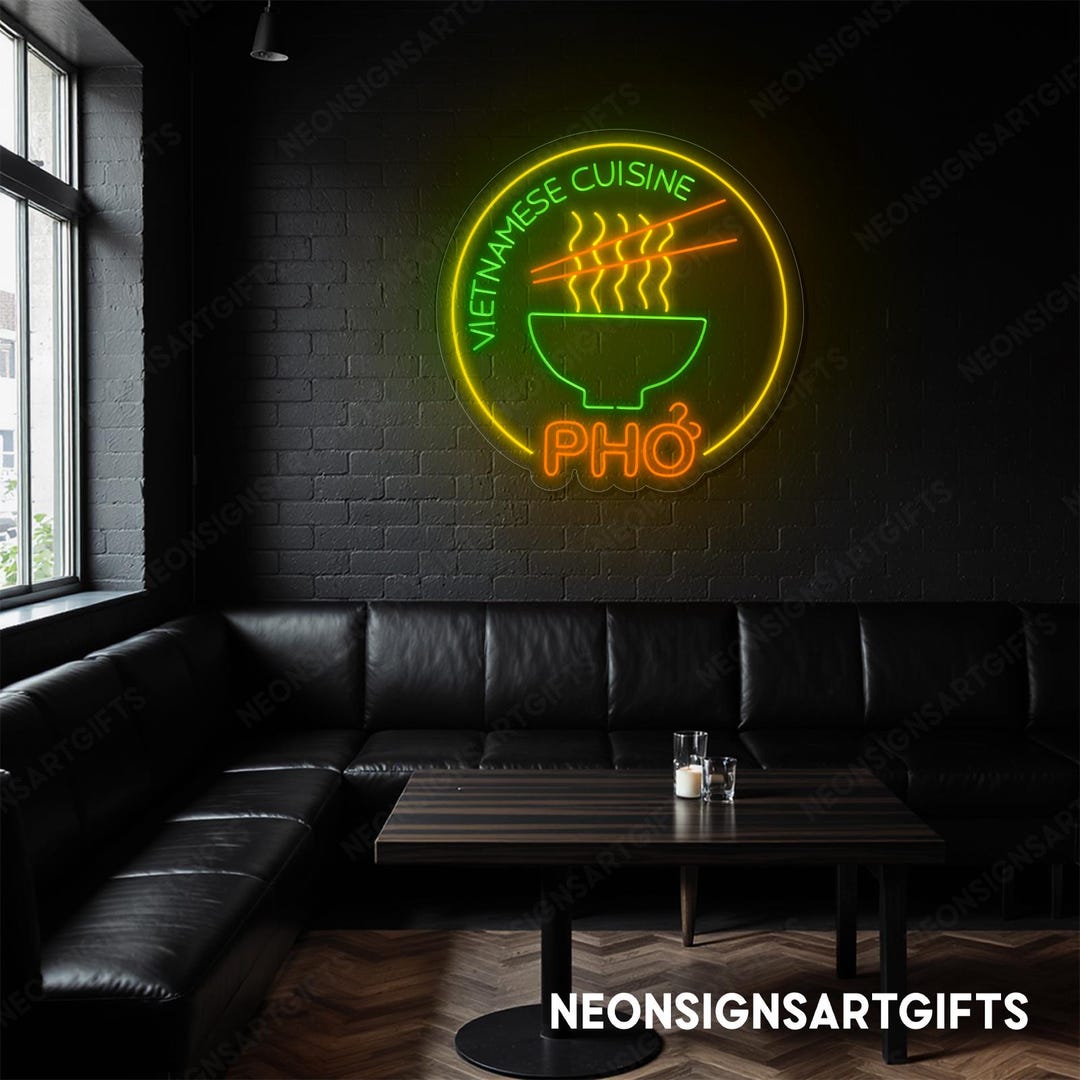 Pho Noodle Led Neon Sign, Pho Vietnamese Food Led Wall Light, Pho Bowl ...