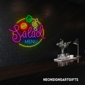 Salad Menu Neon Sign, Healthy Salad Menu Neon Sign, Custom Salad Menu ...