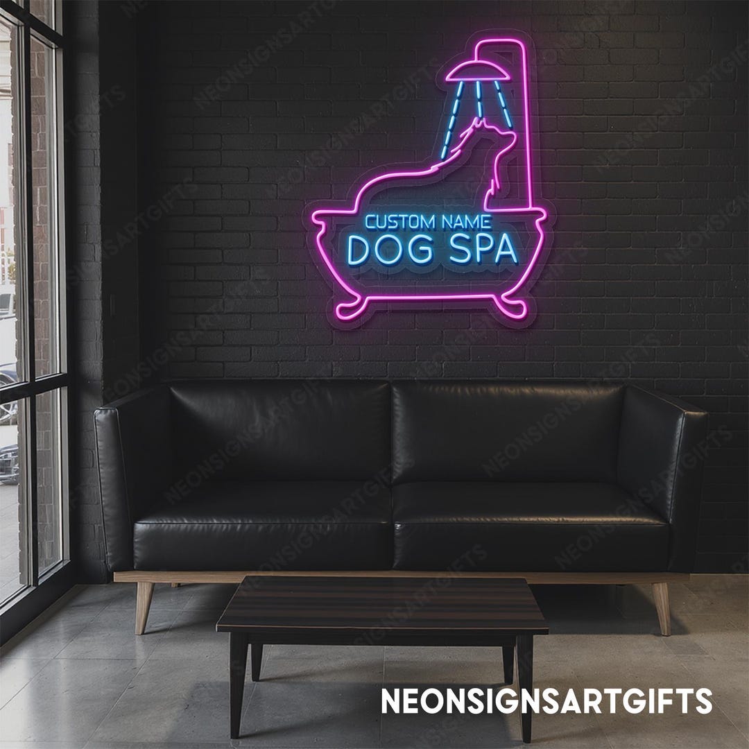 Personalized Dog Spa LED Neon Sign, Custom Name Dog Spa Led Sign ...