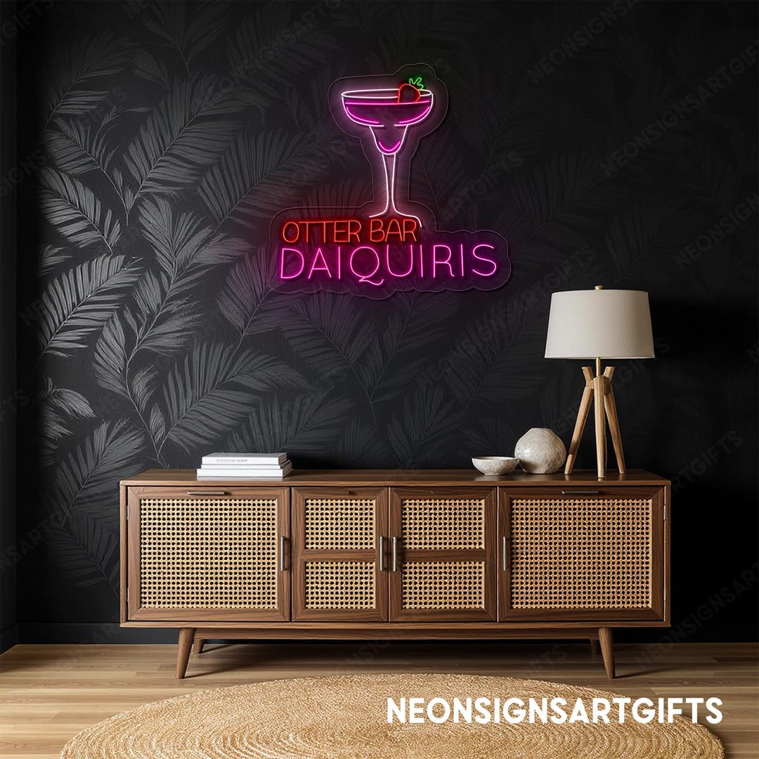 Otter Bar Daiquiris Neon Sign, Daiquiris Cocktail Led Light, Otter Bar ...