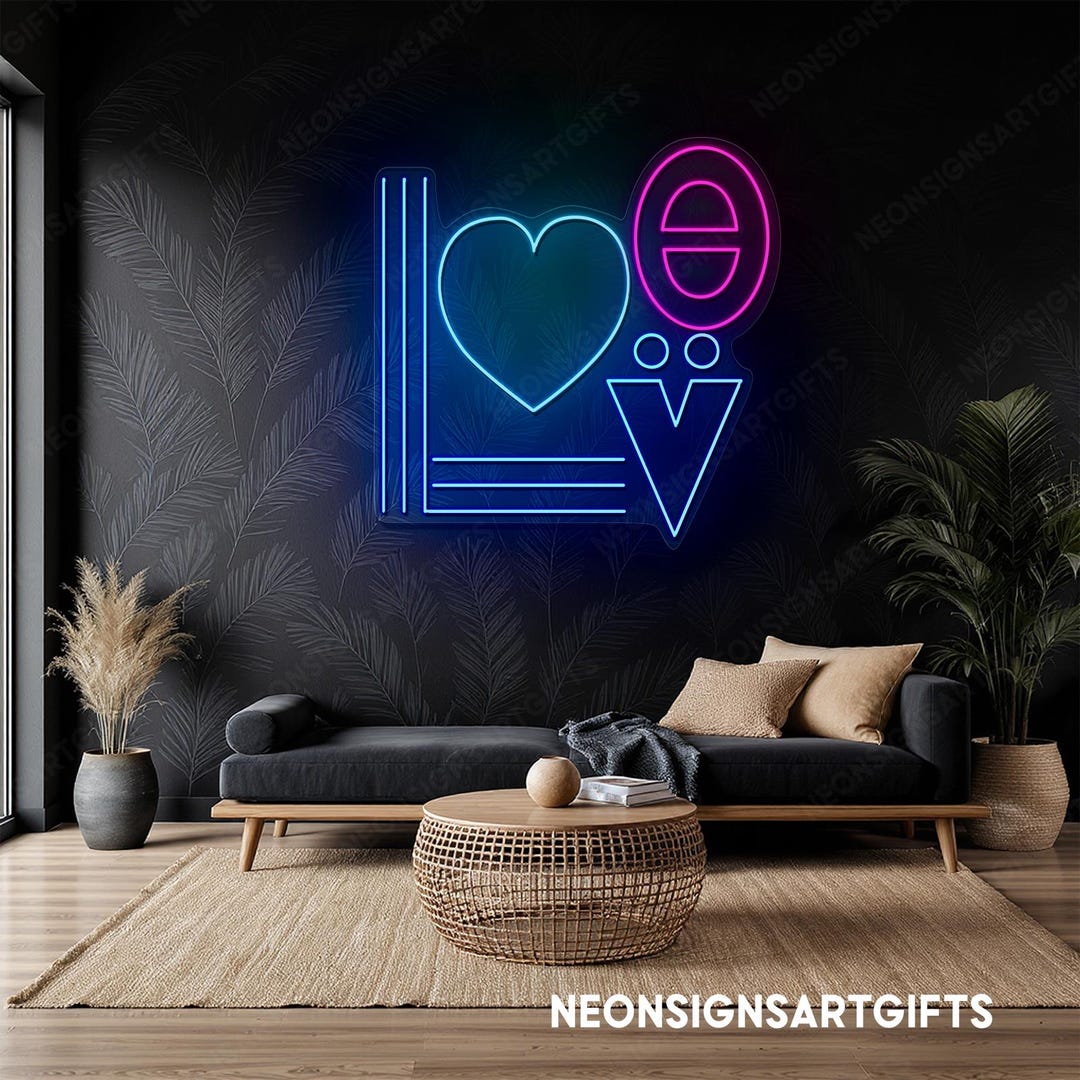 Love Symbol Neon Sign, Letter Love Symbol Light Sign, Creative LOVE ...