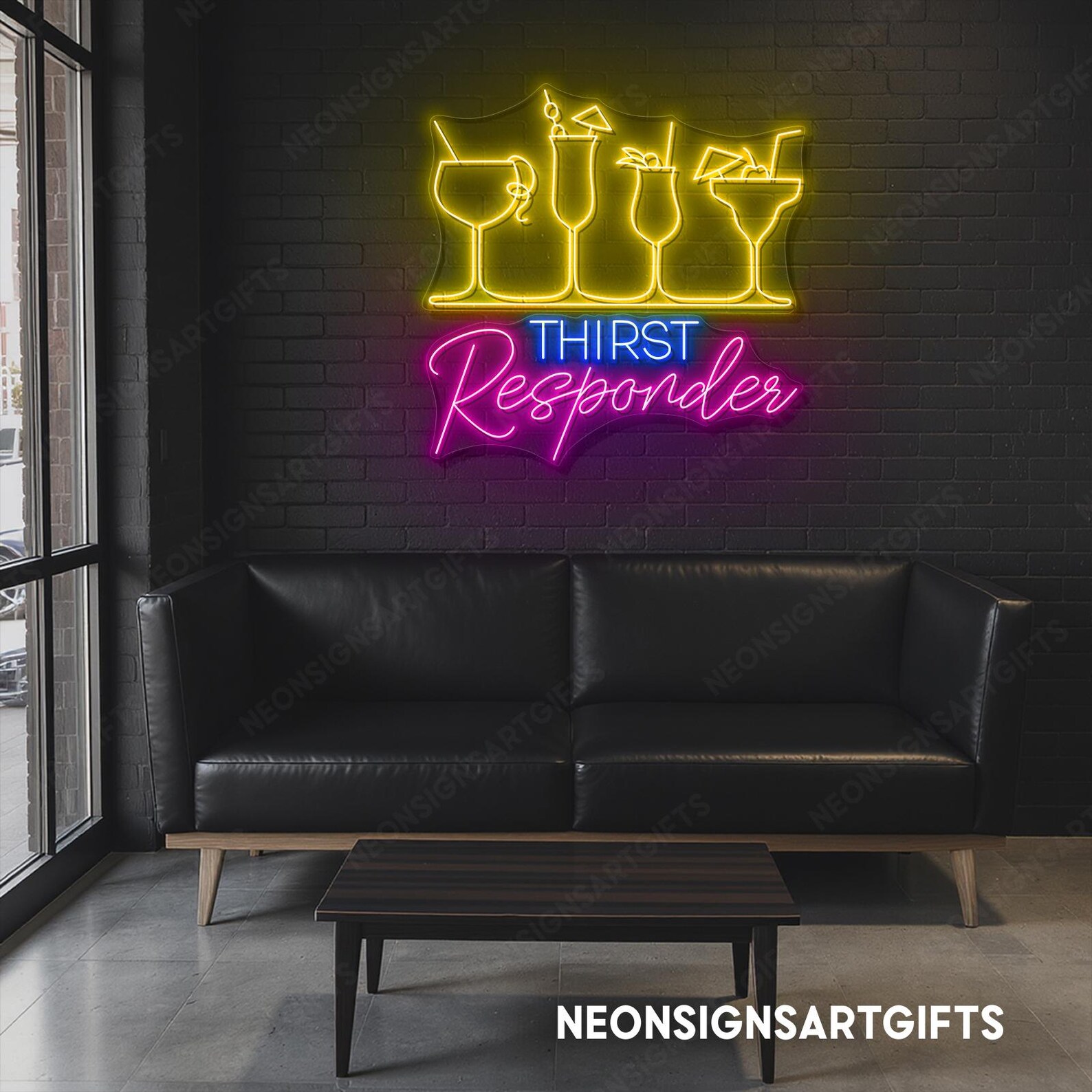 Thirst Responder Neon Light Sign, Thirst Responder Neon Bar Decor ...