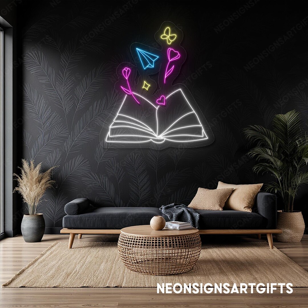 Book of Love Neon Sign, Open Your Book Led Light, Dreamy Book Neon ...