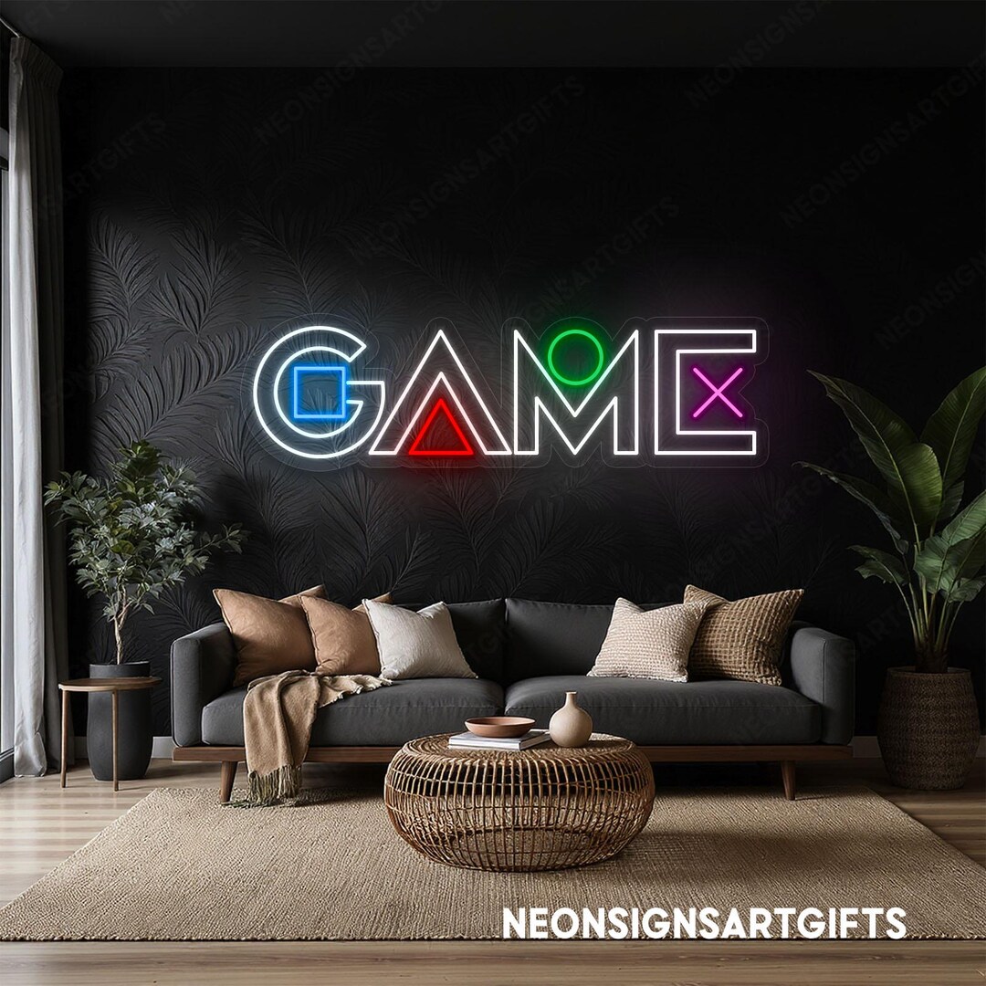 Buttons Controller GAME Neon Sign, Game Rgb Buttons Led Sign, Game ...