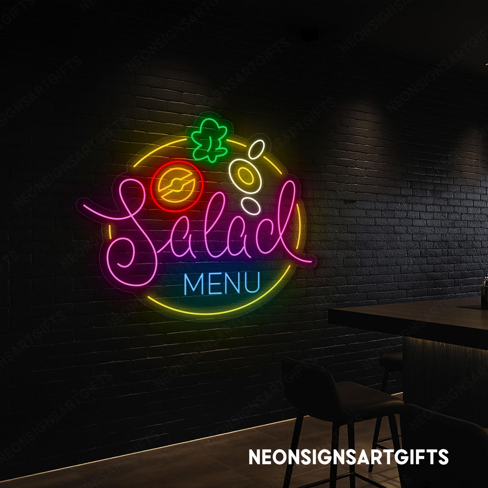 Salad Menu Neon Sign, Healthy Salad Menu Neon Sign, Custom Salad Menu ...