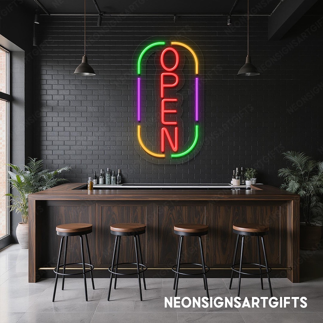 Open Letter Neon Sign, Colorful Open Led Light, Multicolor Welcome OPEN ...