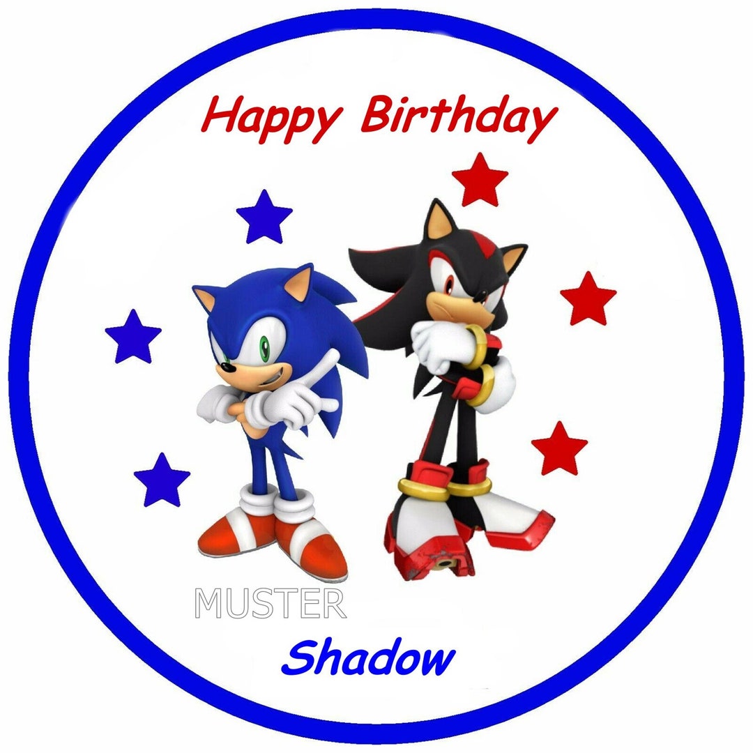 Cake Topper Sonic the Hedgehog Shadow Wafer Decorative Paper Cake ...