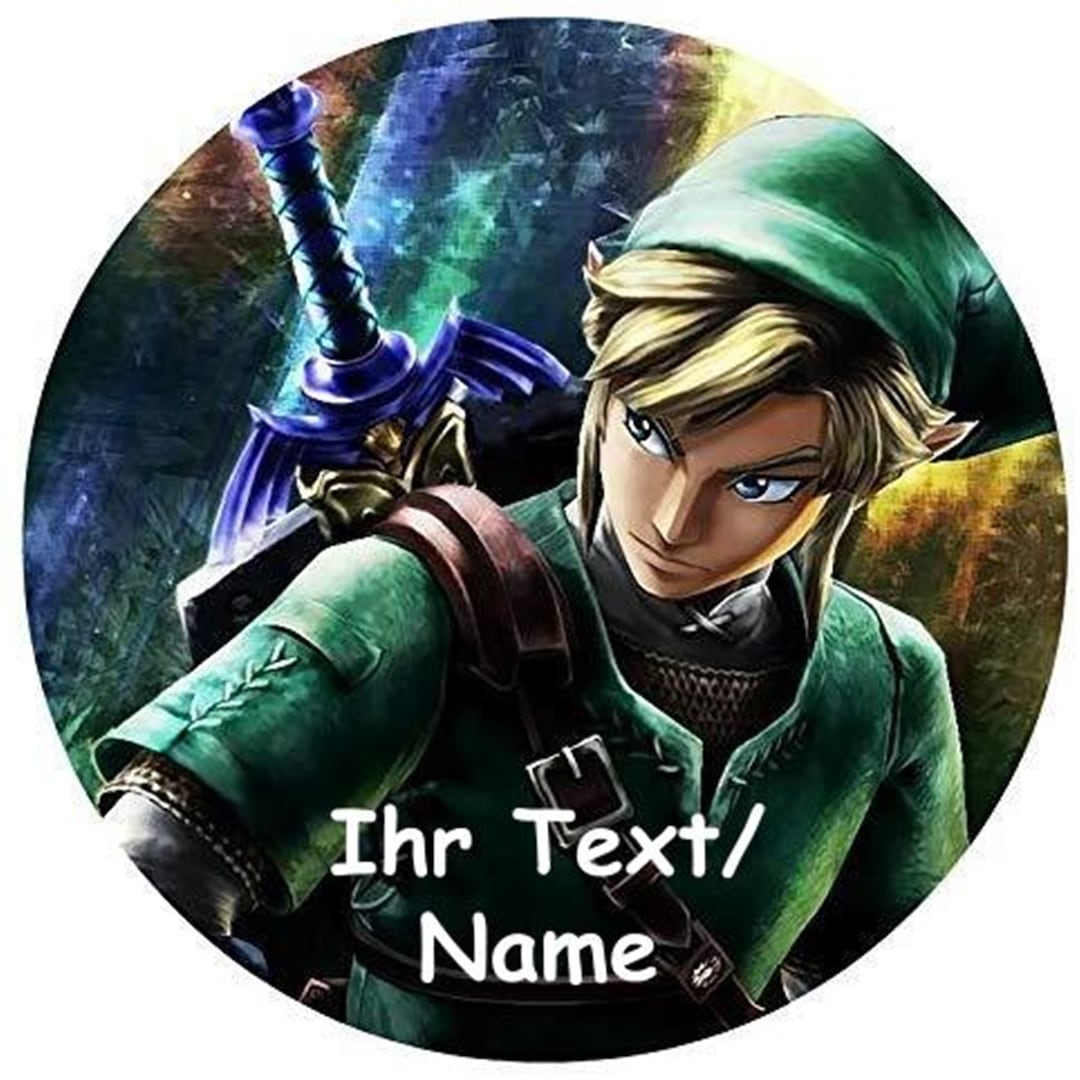 Cake Topper Link Zelda Oblate Decor Paper Cake Decoration Punched ...