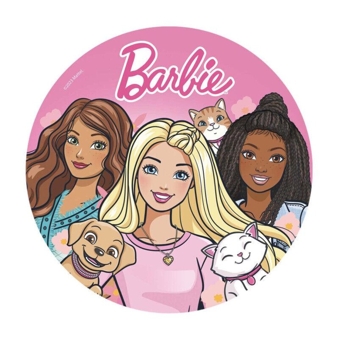 Cake Topper Barbie Girlfriend Dog Cat Wafer Decorative Paper Cake ...