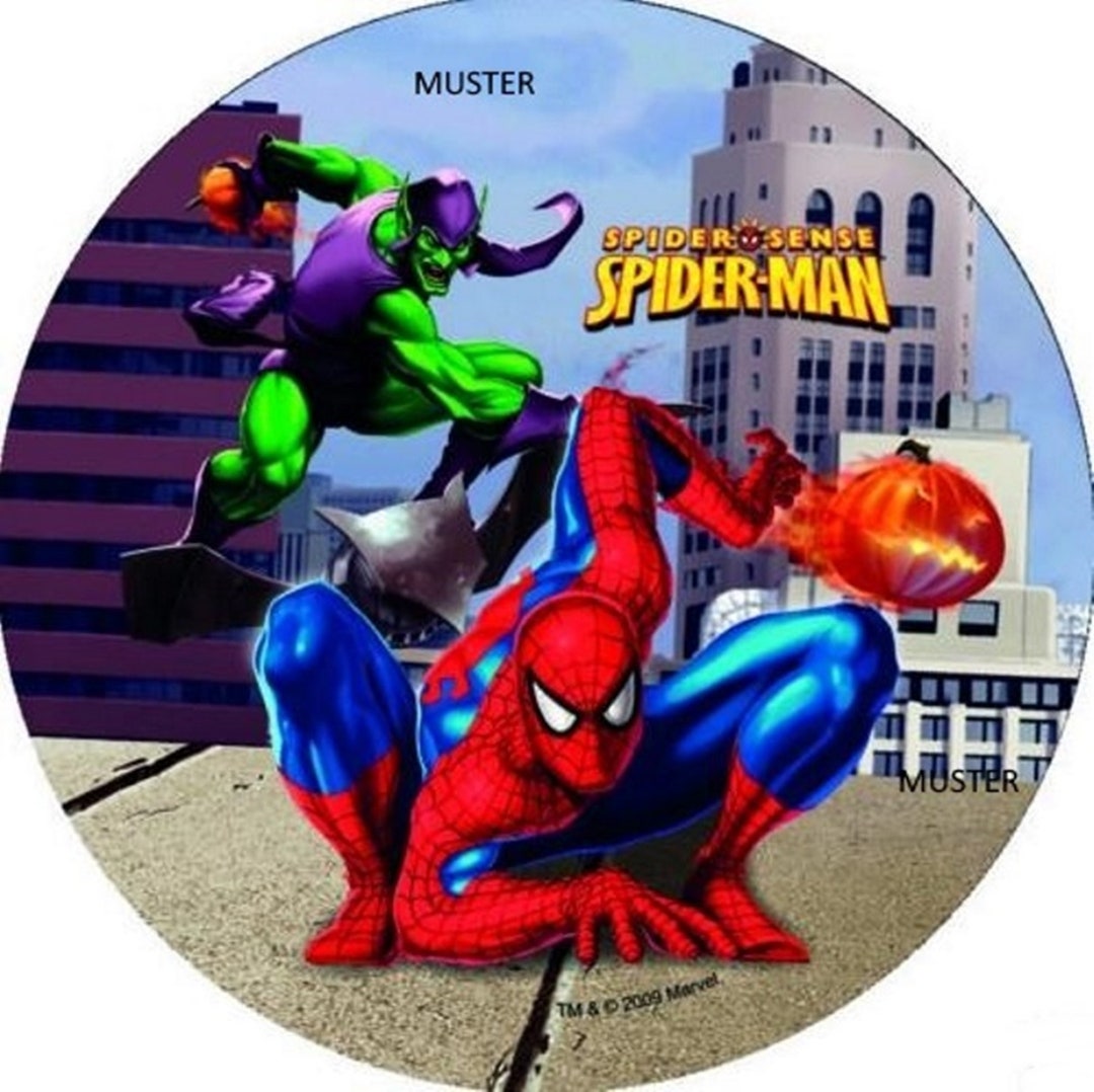 Cake Topper Spiderman Wafer Decorative Paper Cake Decoration Punched ...