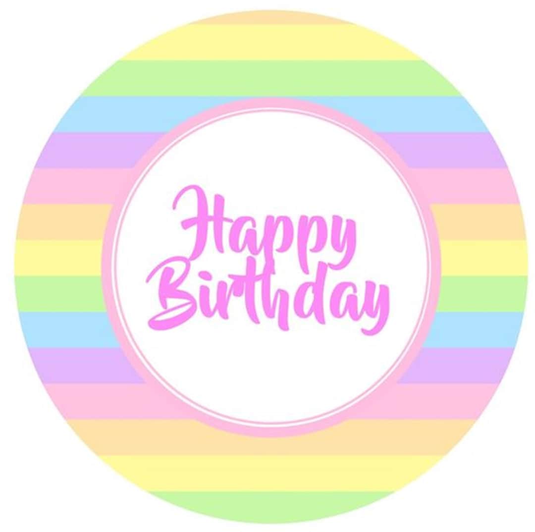 Cake Topper Happy Birthday Oblate Decorative Paper to Cut Out Yourself ...
