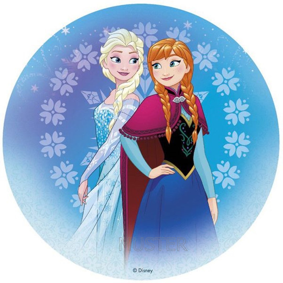 Frozen Anna Elsa Cake Topper Wafer Decorative Paper Cake Decoration to ...