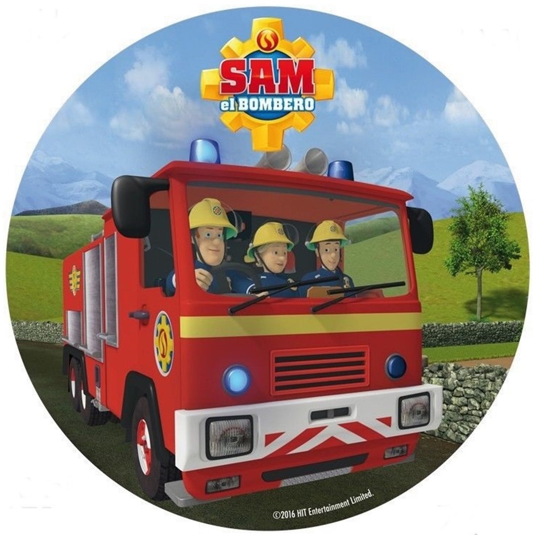 Cake Topper Sam Fireman Wafer Decorative Paper Cake Decoration Punched ...
