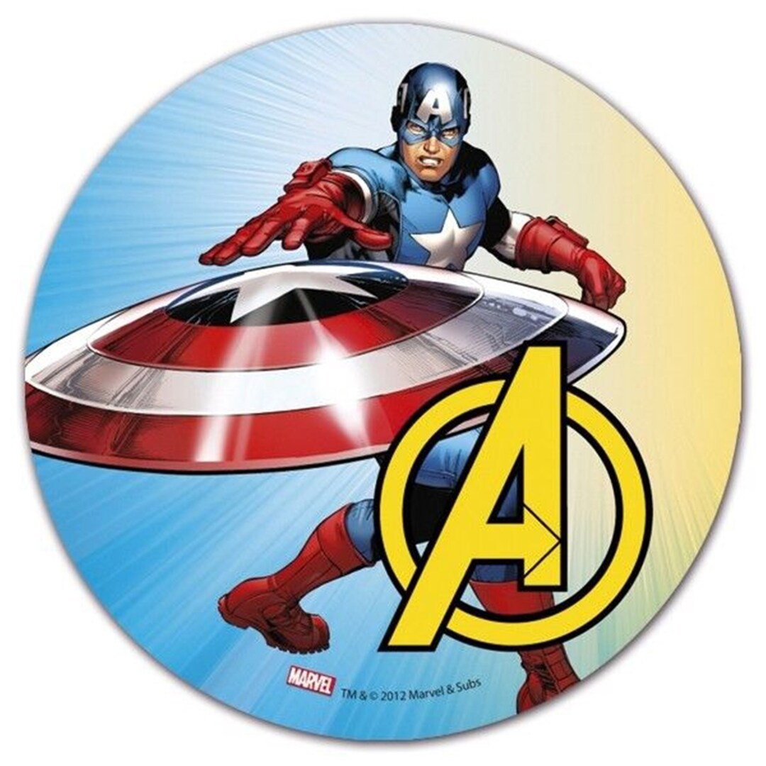 Captain America Cake Topper Wafer Decorative Paper Cake Decoration to ...