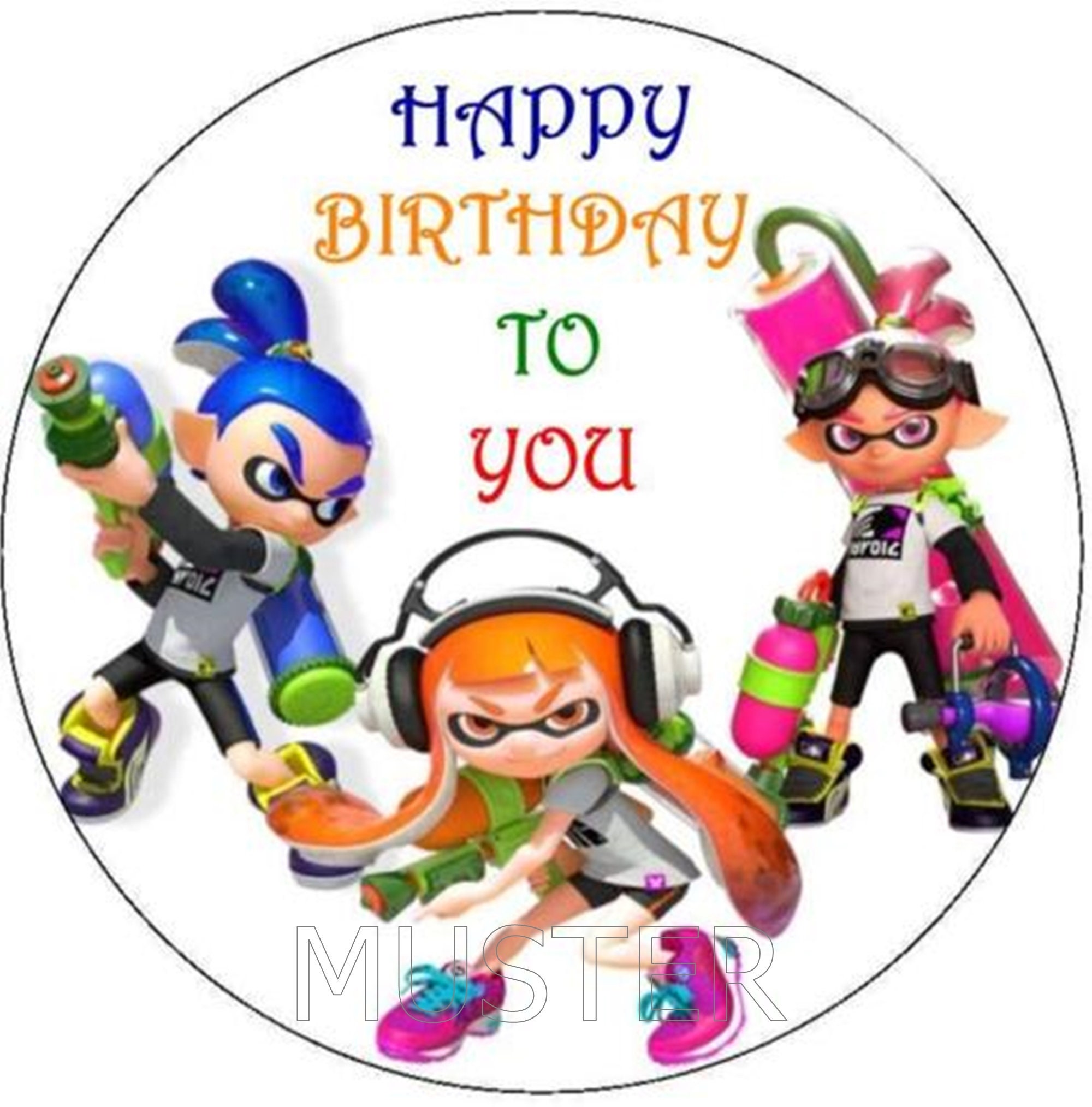 Splatoon Cake Topper Wafer Decorative Paper Cake Decoration for Cutting ...