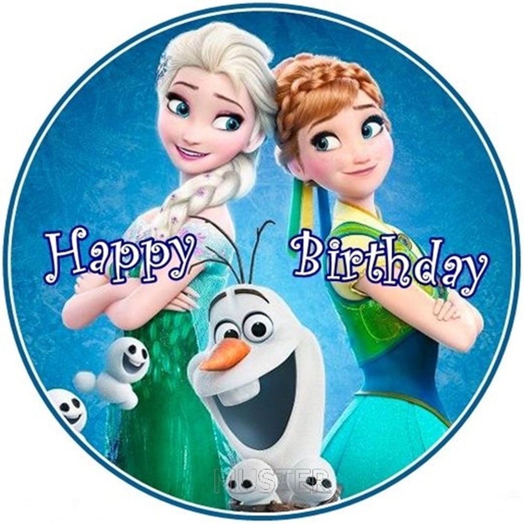 Frozen Anna Elsa Cake Topper Wafer Decorative Paper Cake Decoration to ...