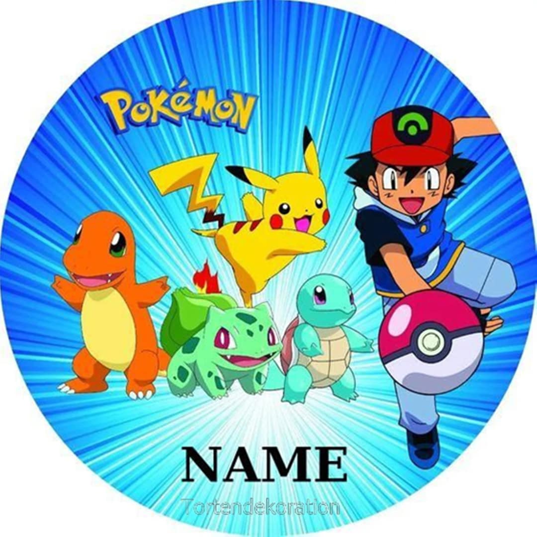 Cake Topper Pokemon Go Ash Wafer Decorative Paper Cake Decoration to ...