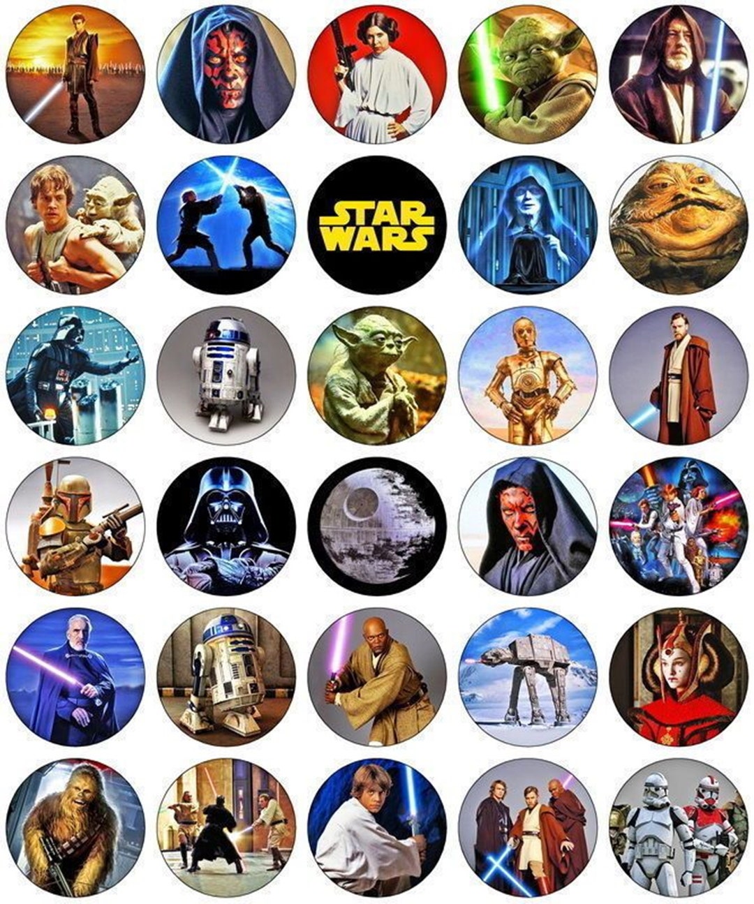 30 Star Wars Muffin Toppers, Muffin Decorations, Party Decorations ...