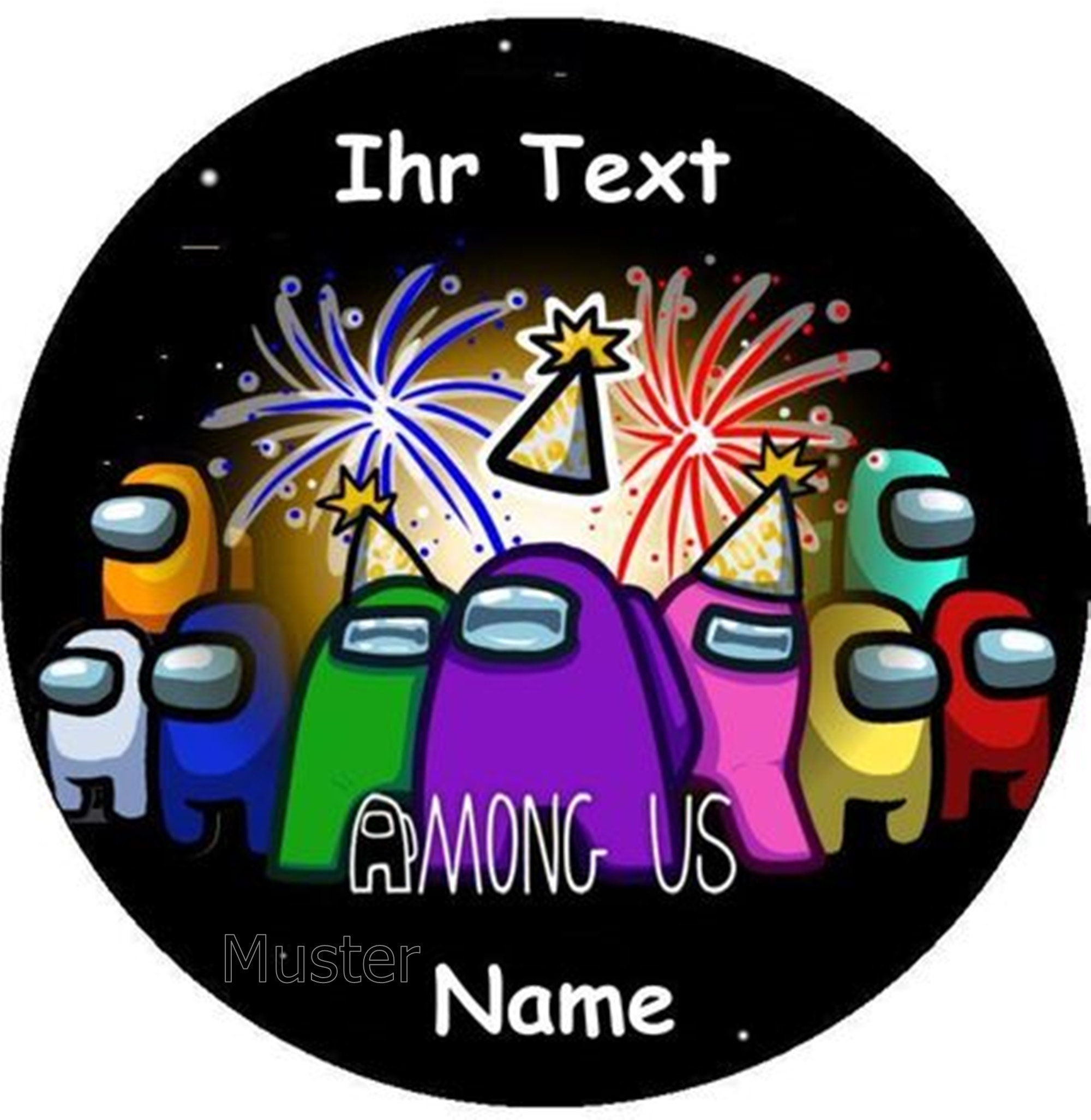 Figura tarta Among Us oblea papel decorativo decoración tarta ...