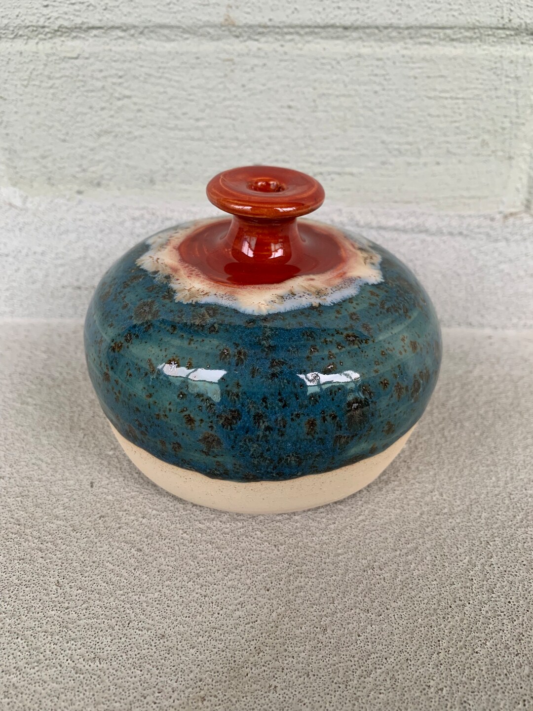 Water Bell Red, White, and Blue Water Bell Ceramic Piece Thrown on the ...