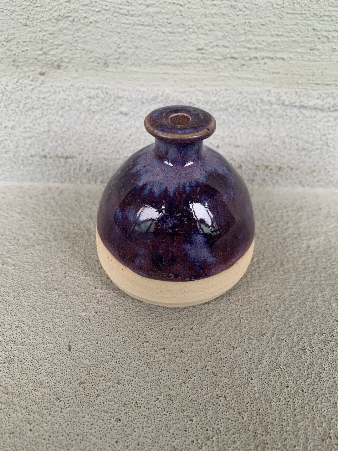 Tiny Water Bell Purple Speckle Watering Bell Ceramic Piece Thrown on ...