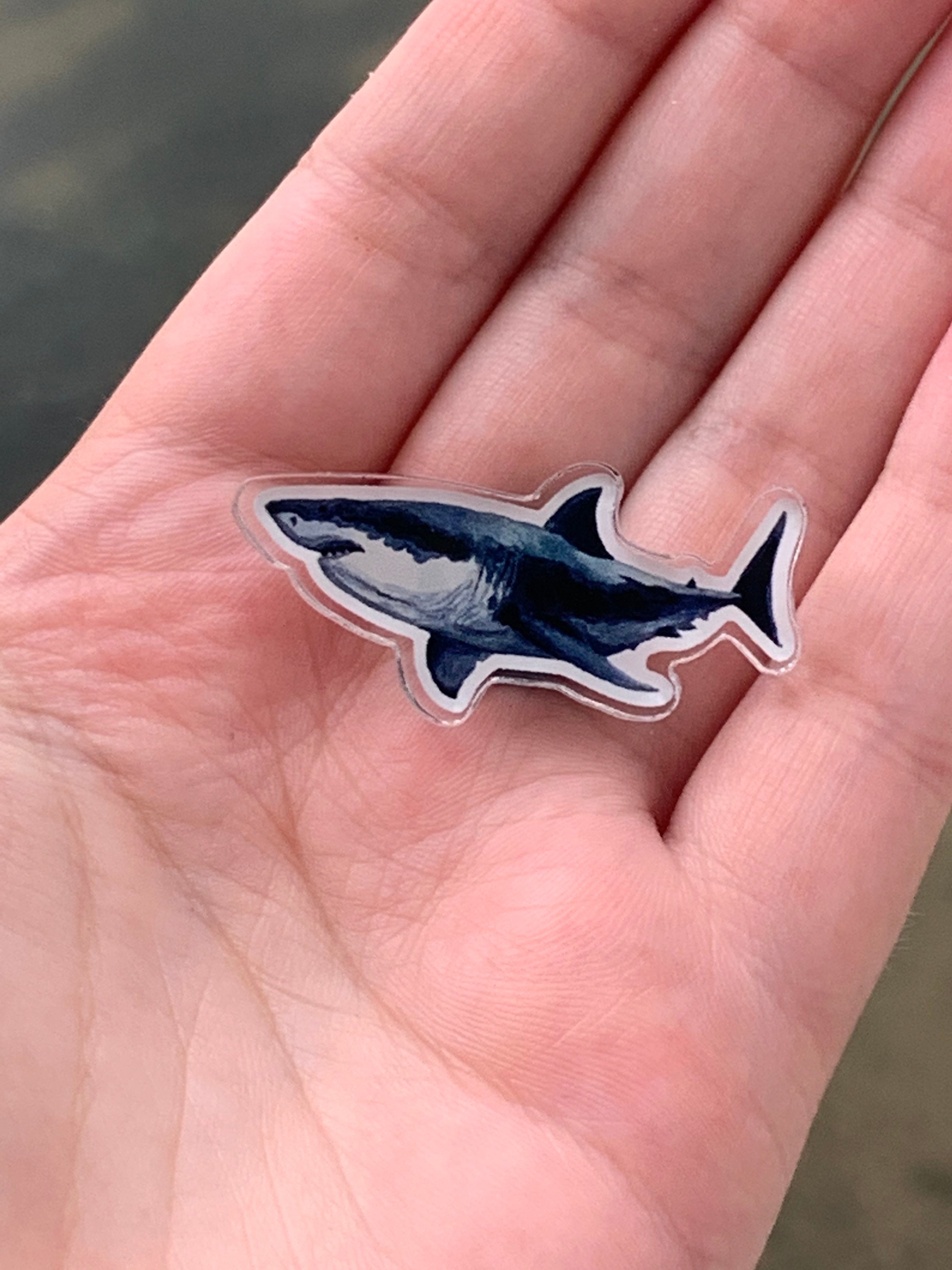 Shark Pin Great White Shark Pin Shark Acrylic Pin Great - Etsy
