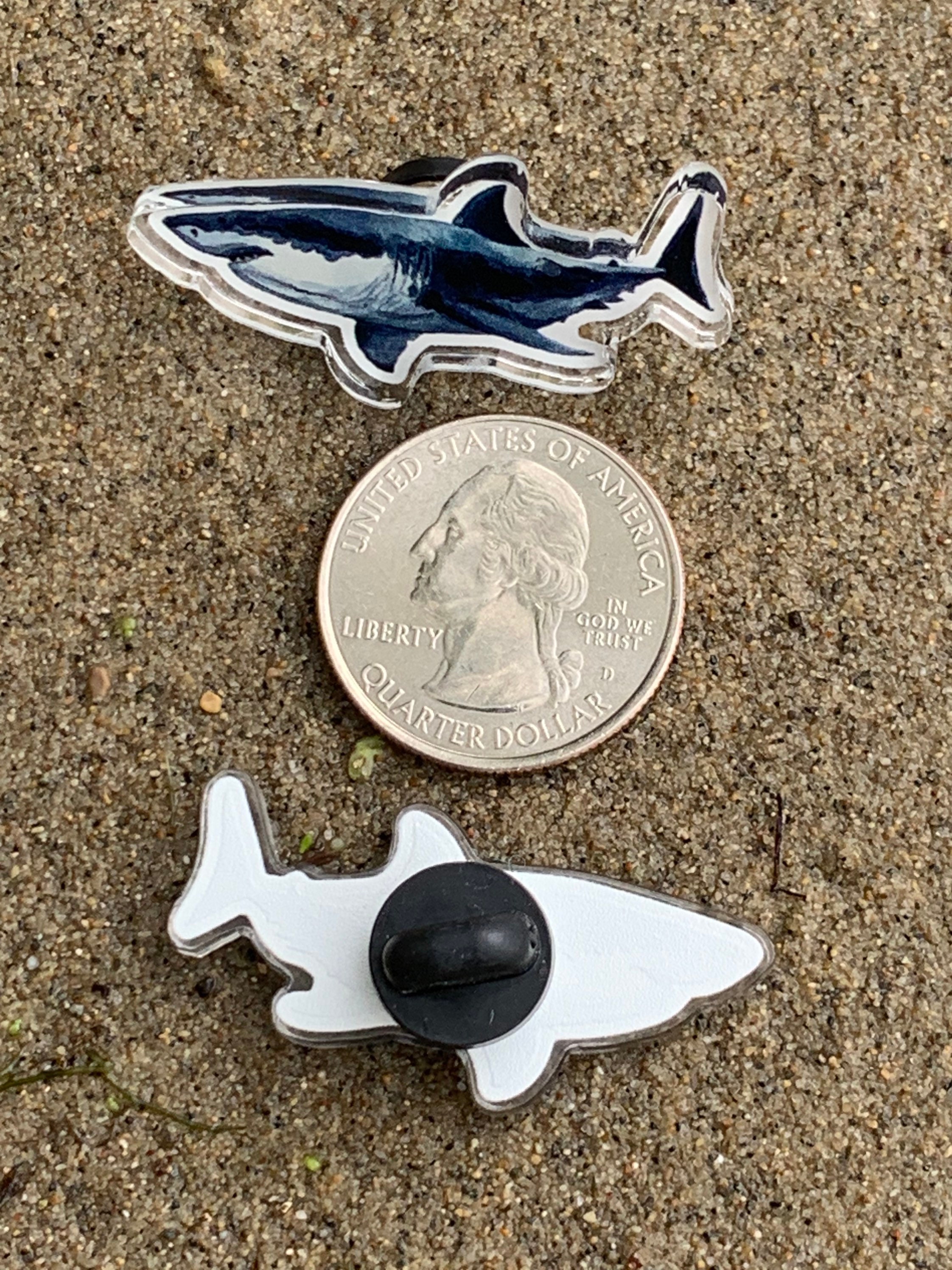 Shark Pin Great White Shark Pin Shark Acrylic Pin Great - Etsy