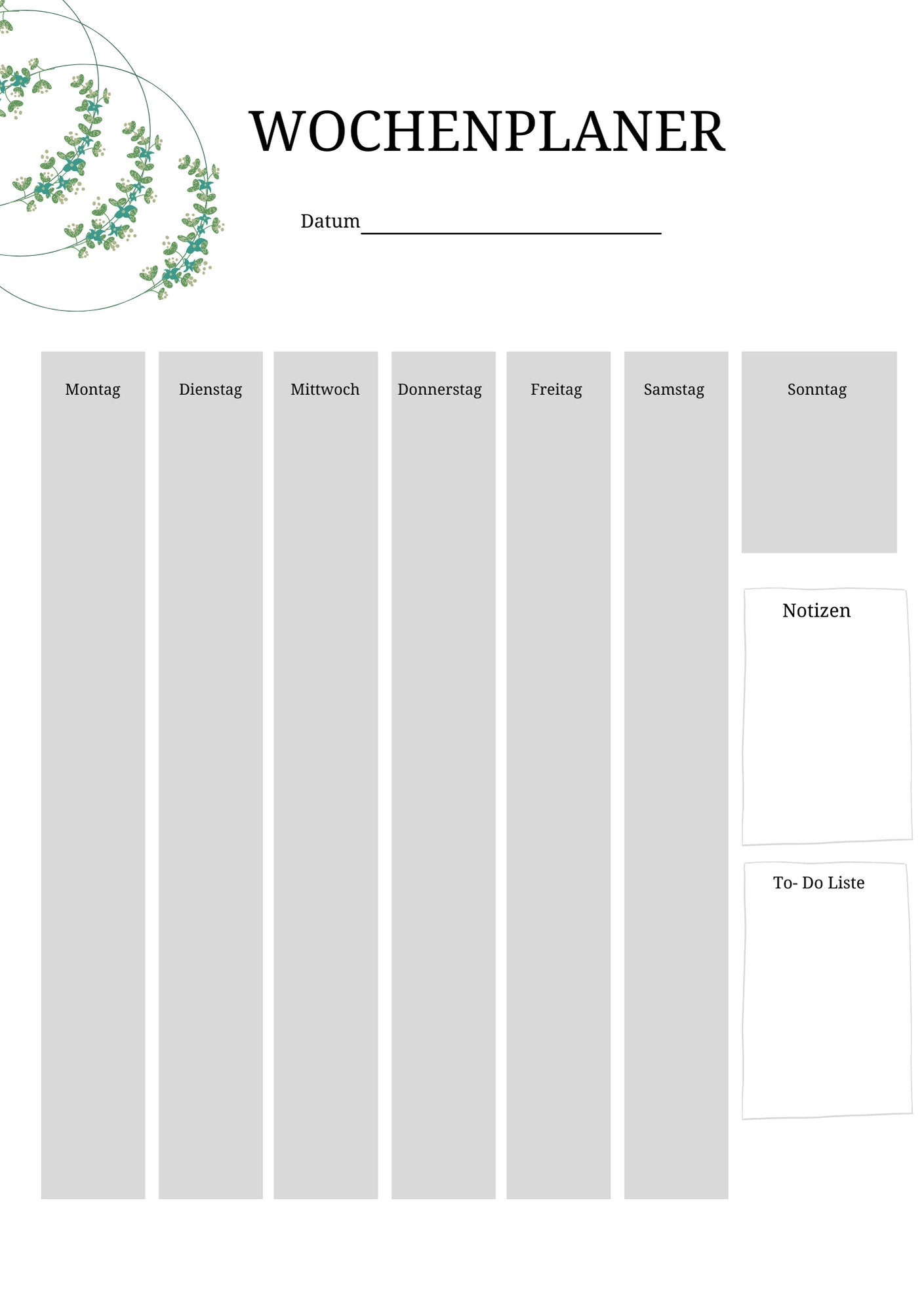 Weekly planner deutsch A5 download wochenplaner pdf - Etsy Nederland