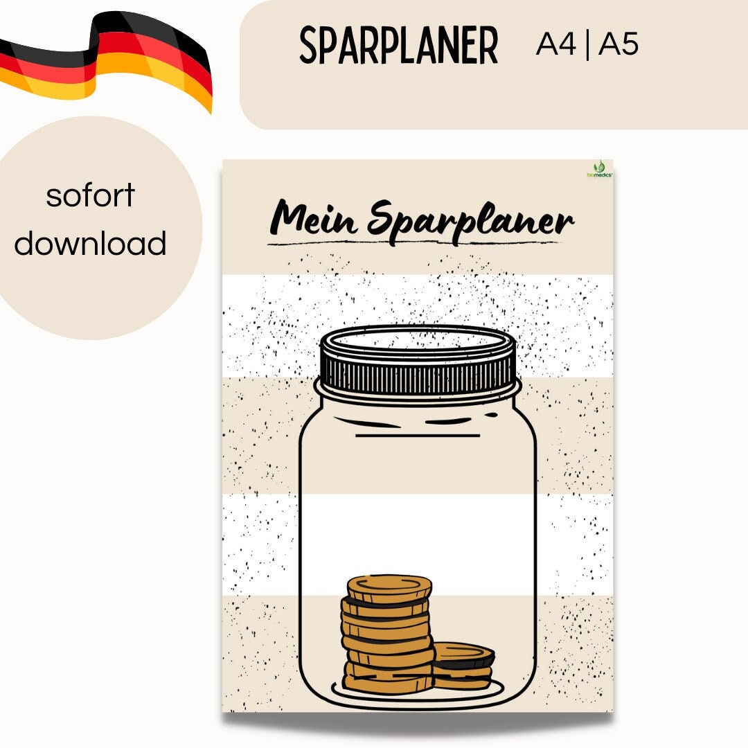 Sparplan PDF Vorlage Download Finanzplaner Deutsch A4 A5 - Etsy