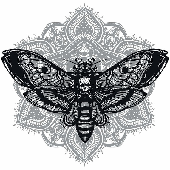 Digital Download Tattoo Style mandala Death Moth - Etsy UK