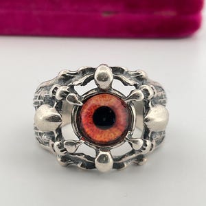 Vintage Sterling Silver Evil Eye Gothic Skull Ring Size 6.5 OC44 - Etsy