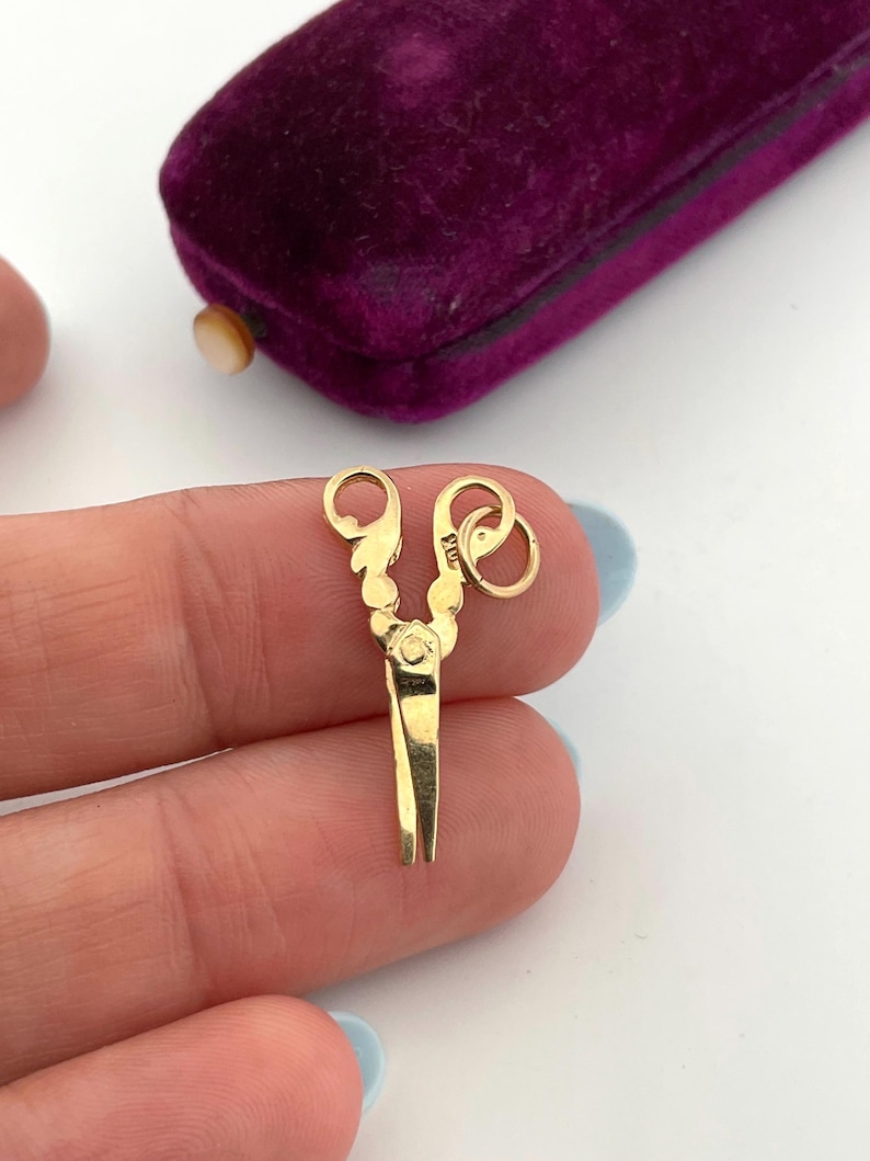 Vintage Large 10k Yellow Gold Scissors Pendant (G) - Etsy