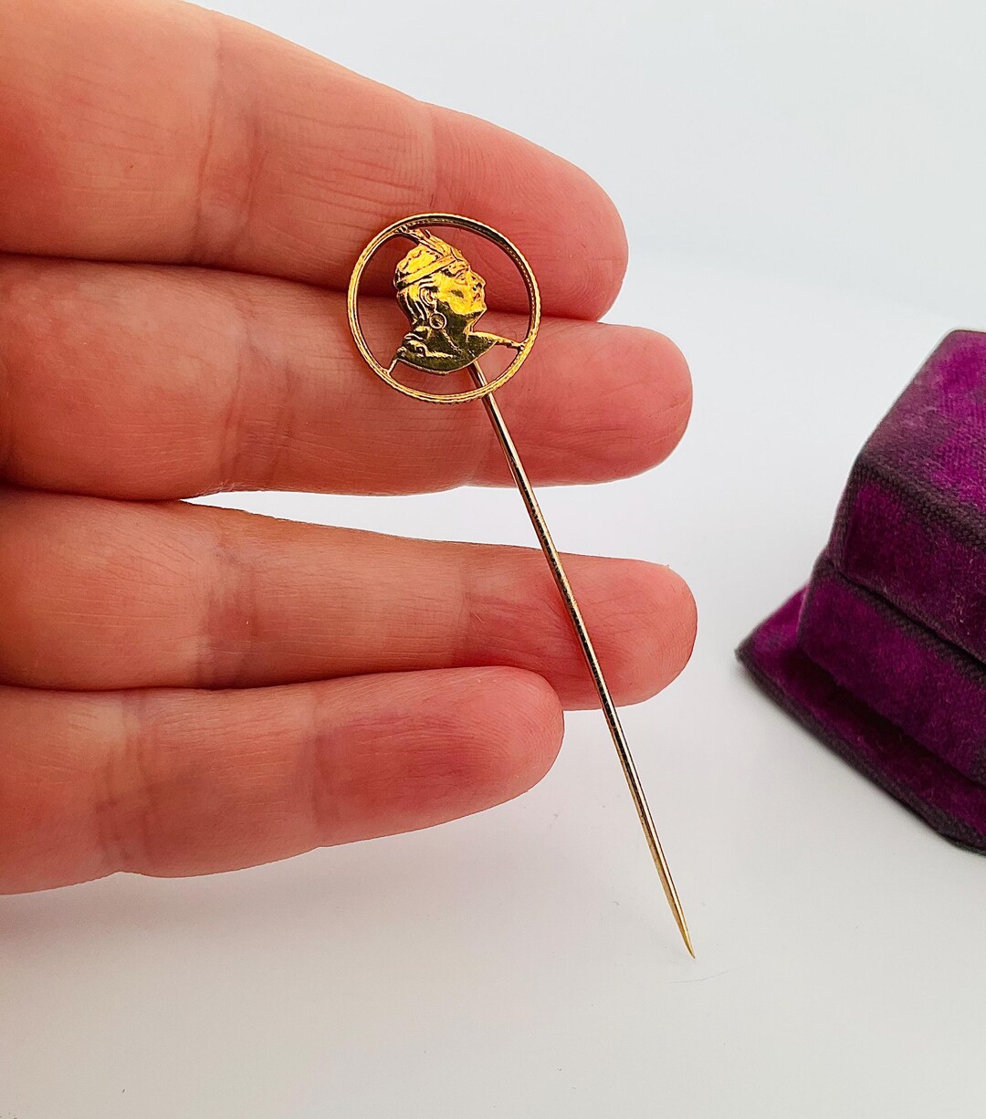 22k Peru Libra Genuine Gold Coin Stick Pin - 14k Yellow Gold Pin - Etsy
