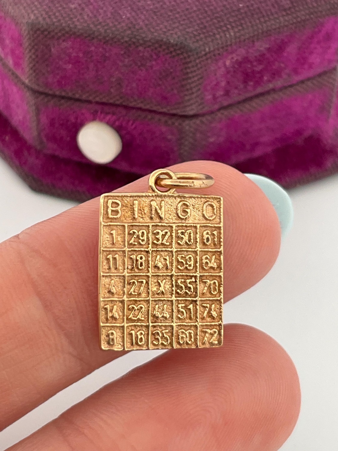 Vintage 10k Yellow Gold Bingo Card Charm Pendant - Etsy