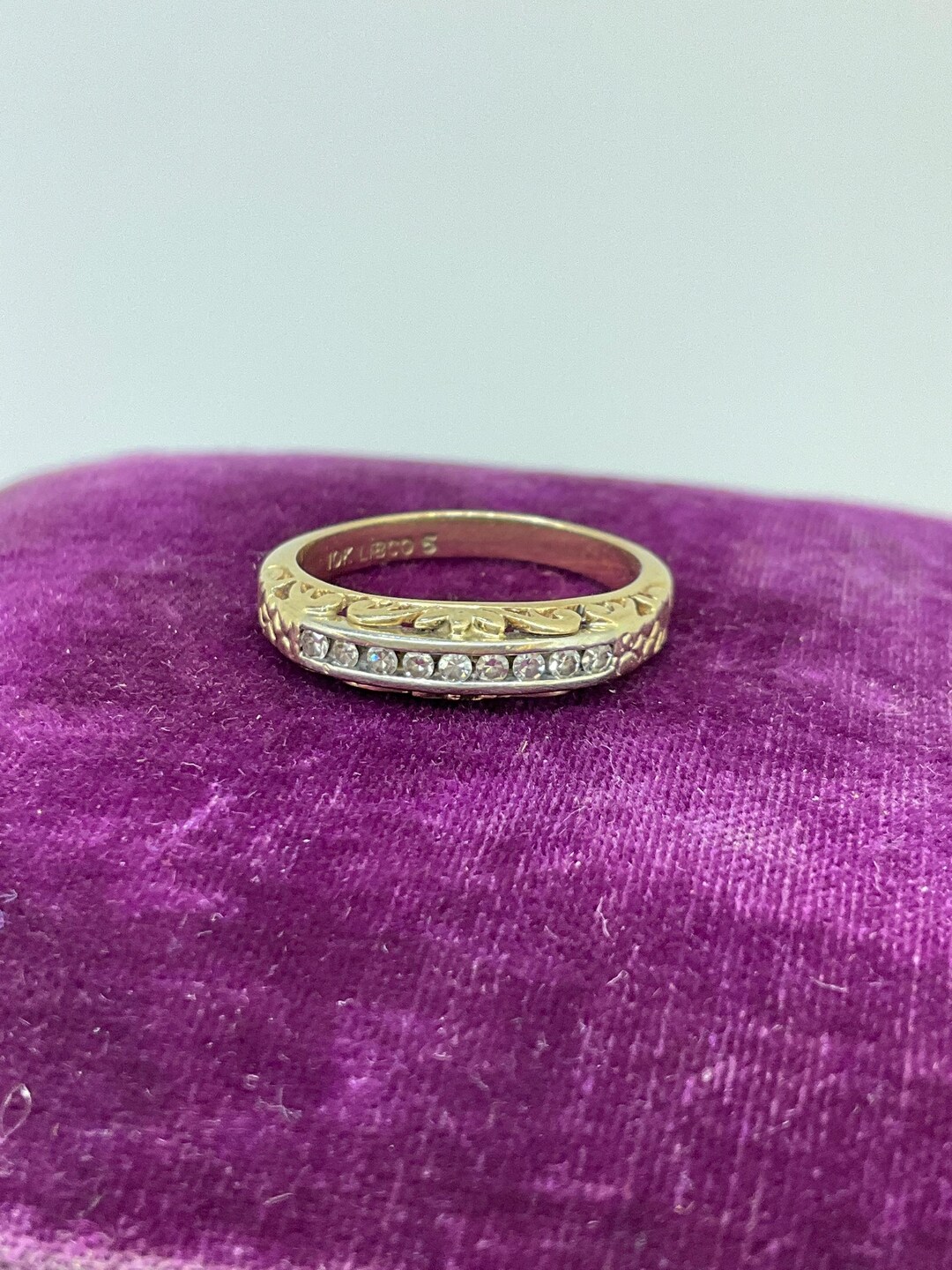 Vintage 10k Yellow Gold Diamond Stacker Band Ring - Size 5.75 - Etsy