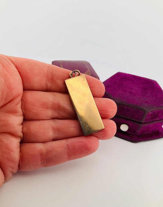 Vintage 1979 9ct Yellow Gold Ingot Bar Pendant (JA15) - Gem