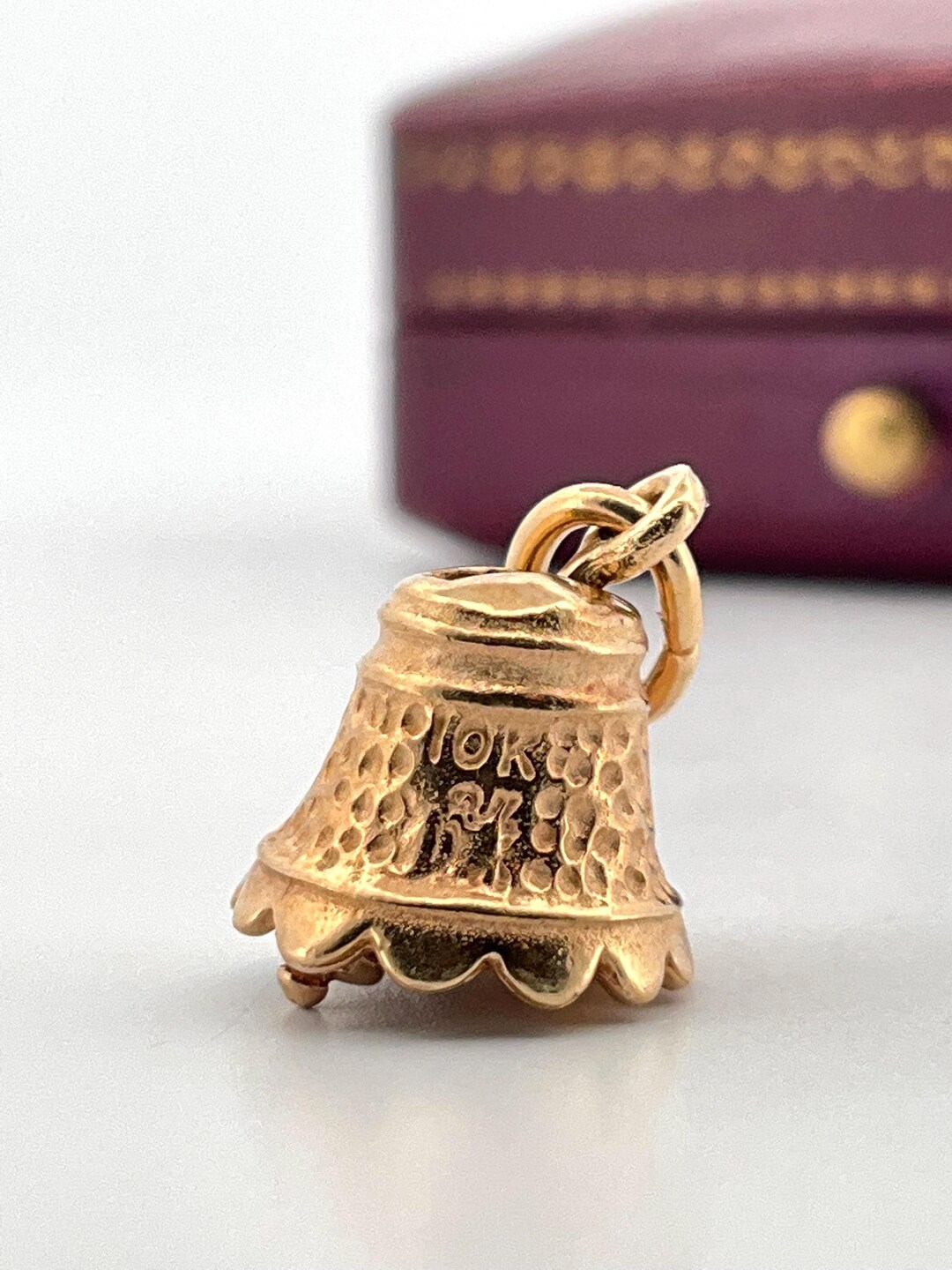 Vintage 10k Yellow Gold Bell Charm Pendant Functional - Etsy