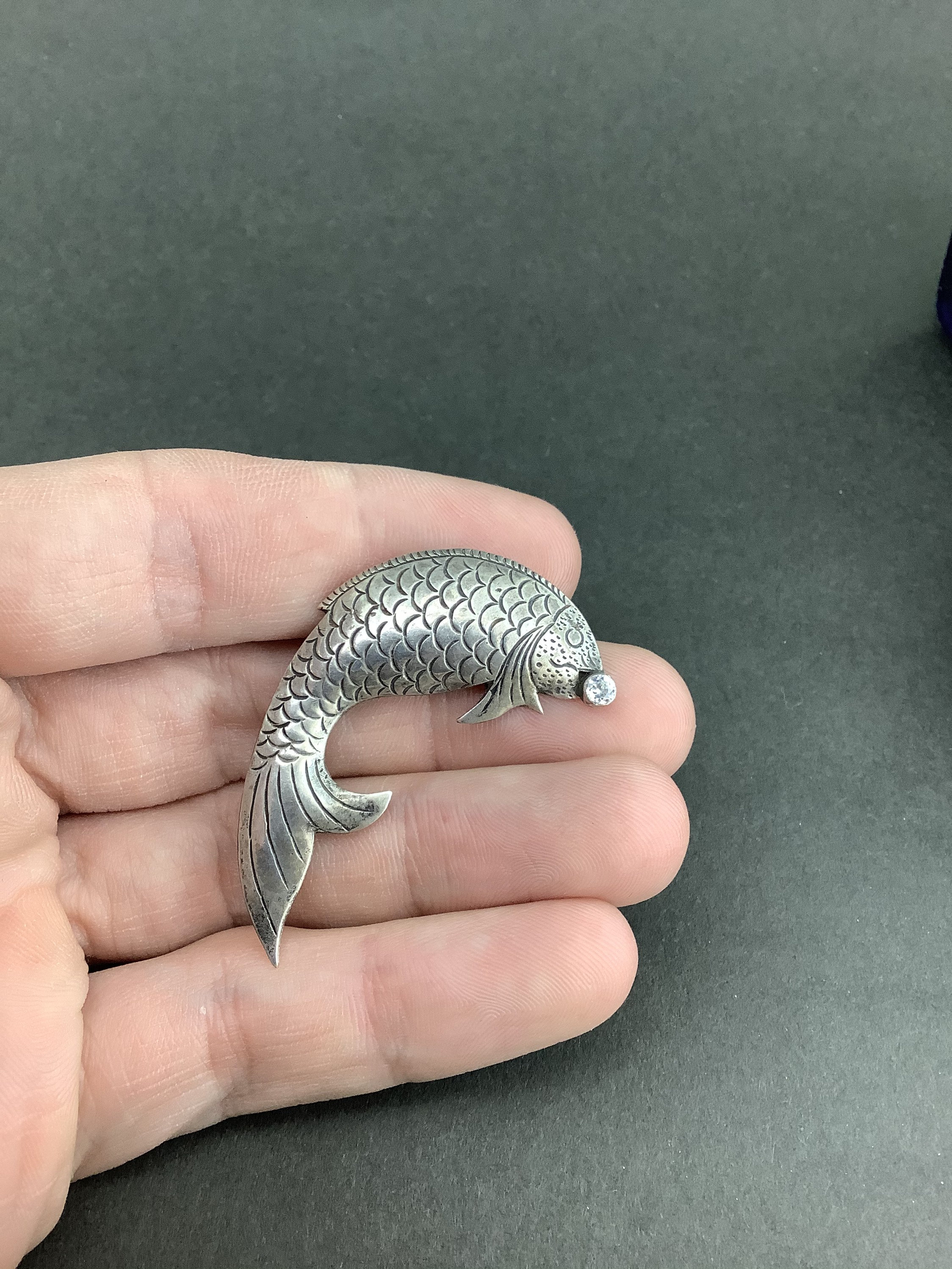 Vintage Sterling Silver Koi Fish Brooch Pisces Brooch - Etsy