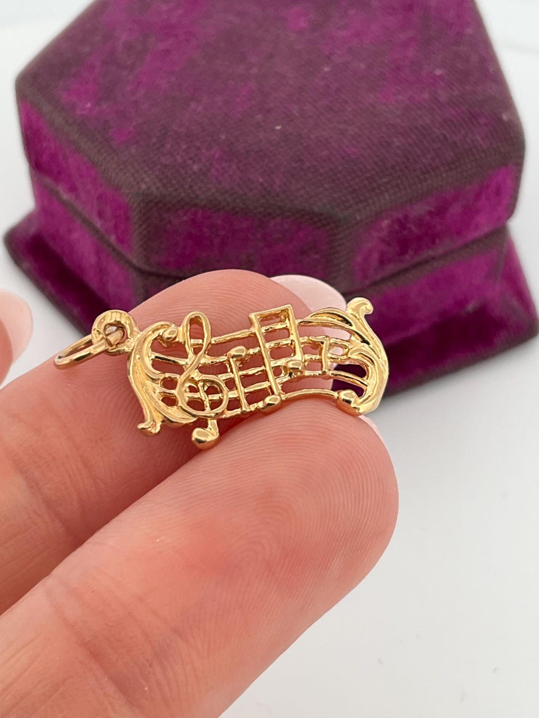 Vintage Musical Charm Treble and Staff 10k Yellow Gold - Etsy Australia
