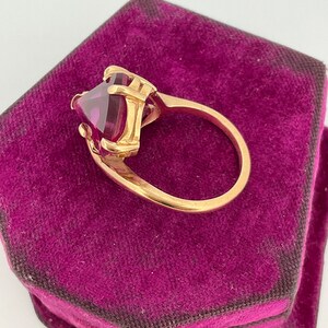 Lighthouse Lens Cut Vintage Gold Ring Synthetic Sapphire 10k Yellow ...