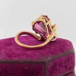 Lighthouse Lens Cut Vintage Gold Ring Synthetic Sapphire 10k Yellow ...