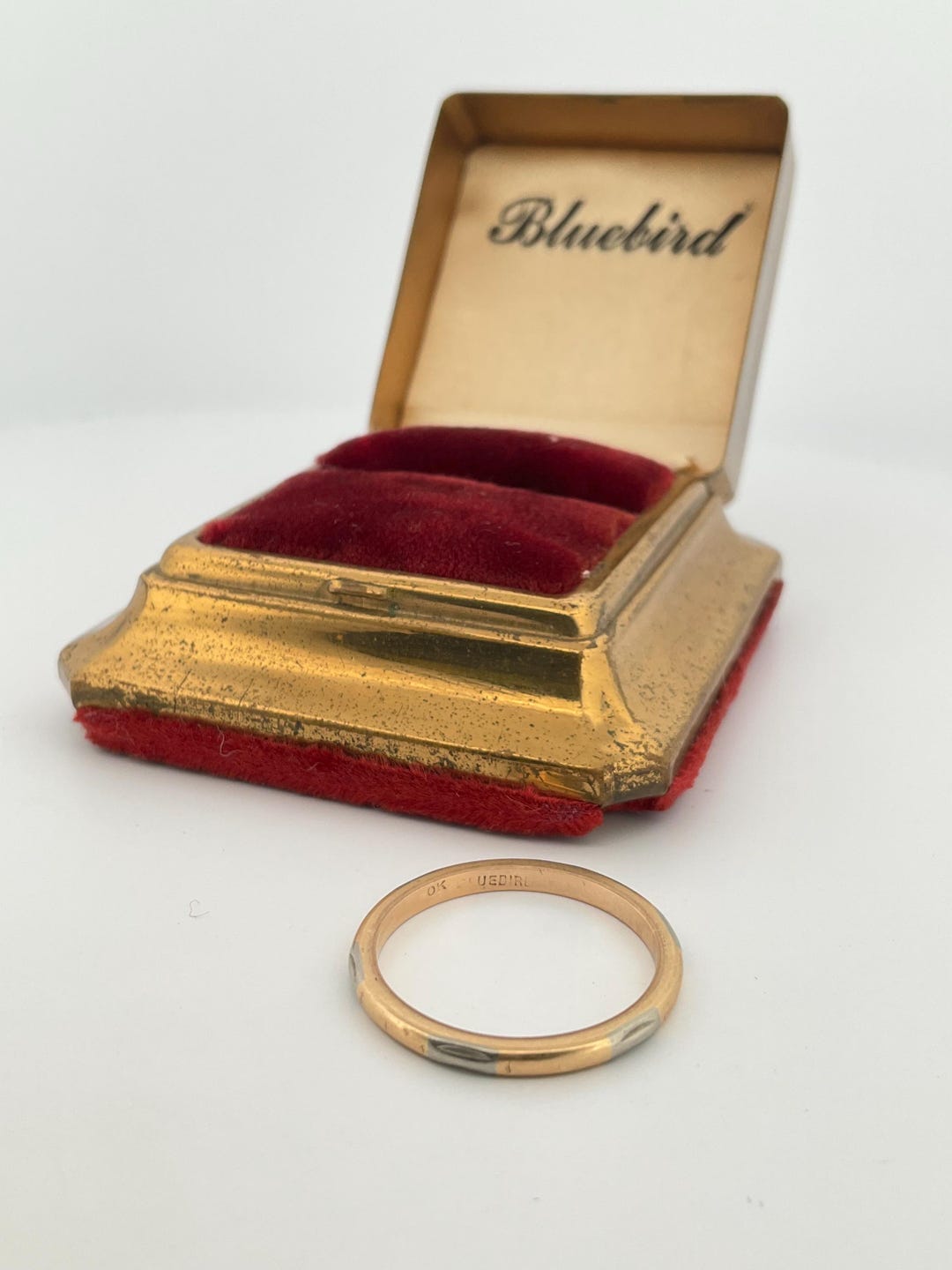 Vintage 10k Two Tone Gold Bluebird Ring Band - Vintage Bluebird Ring ...