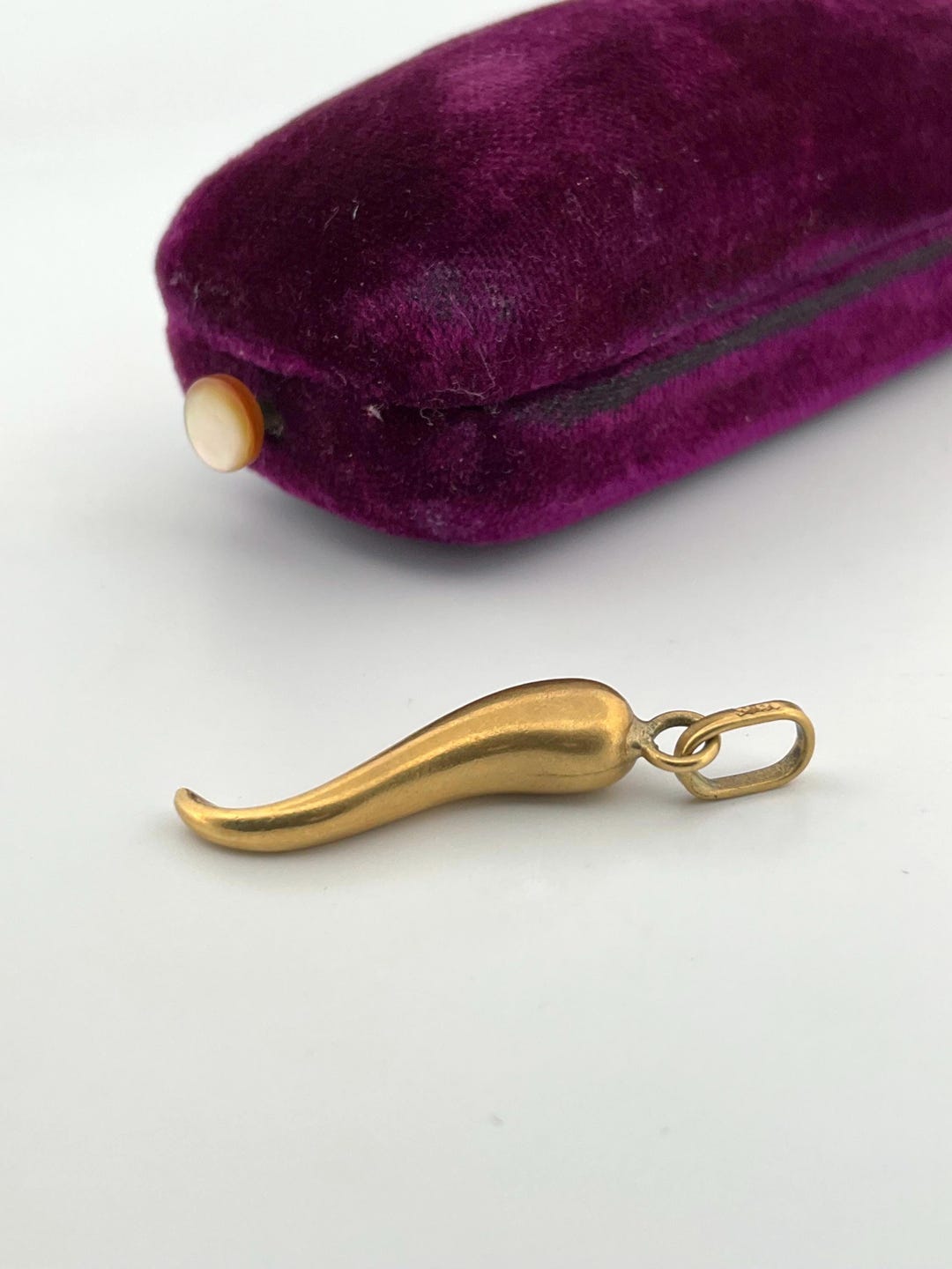 Vintage 18k Yellow Gold Italian Lucky Horn Cornicello Good Luck Charm ...